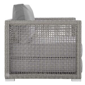 Modway Aura Outdoor Patio Wicker Rattan, 6 Piece Set, Gray Gray