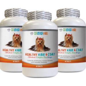 MY LUCKY PETS LLC Dog Skin Itch Relief - Dog Healthy Hair and Coat - Shinny Coat - Skin Health - Immune Support - Nail Health - Dog Vitamins Senior - 180 Treats (3 Bottles)