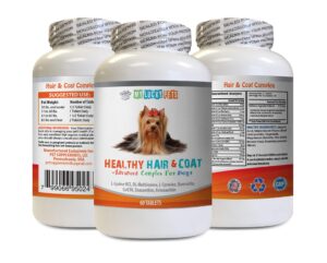 dog hair and skin supplements - dog healthy hair and coat - shinny coat - skin health - immune support - nail health - coq10 for dogs - 60 treats (1 bottle)