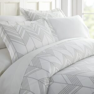 linen market duvet cover queen (light gray) - experience hotel-like comfort with unparalleled softness, exquisite prints & solid colors for a dreamy bedroom - queen duvet cover set with 2 pillow shams