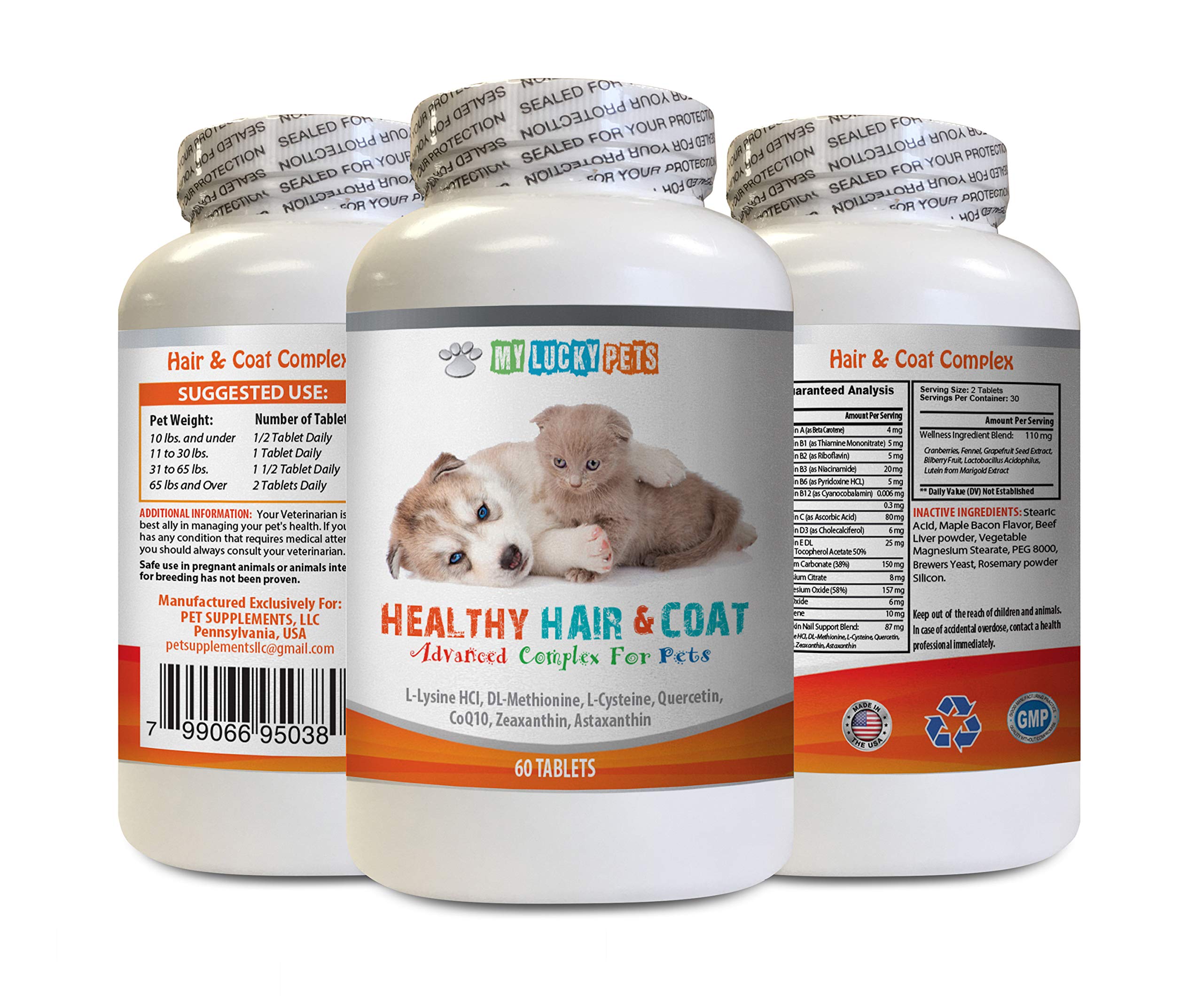 Itch Relief for Dogs with Allergies - Pets Healthy Hair and Coat - Boost Immune System - Nail Health - Premium Complex - Dog Vitamin b Complex - 60 Treats (1 Bottle)