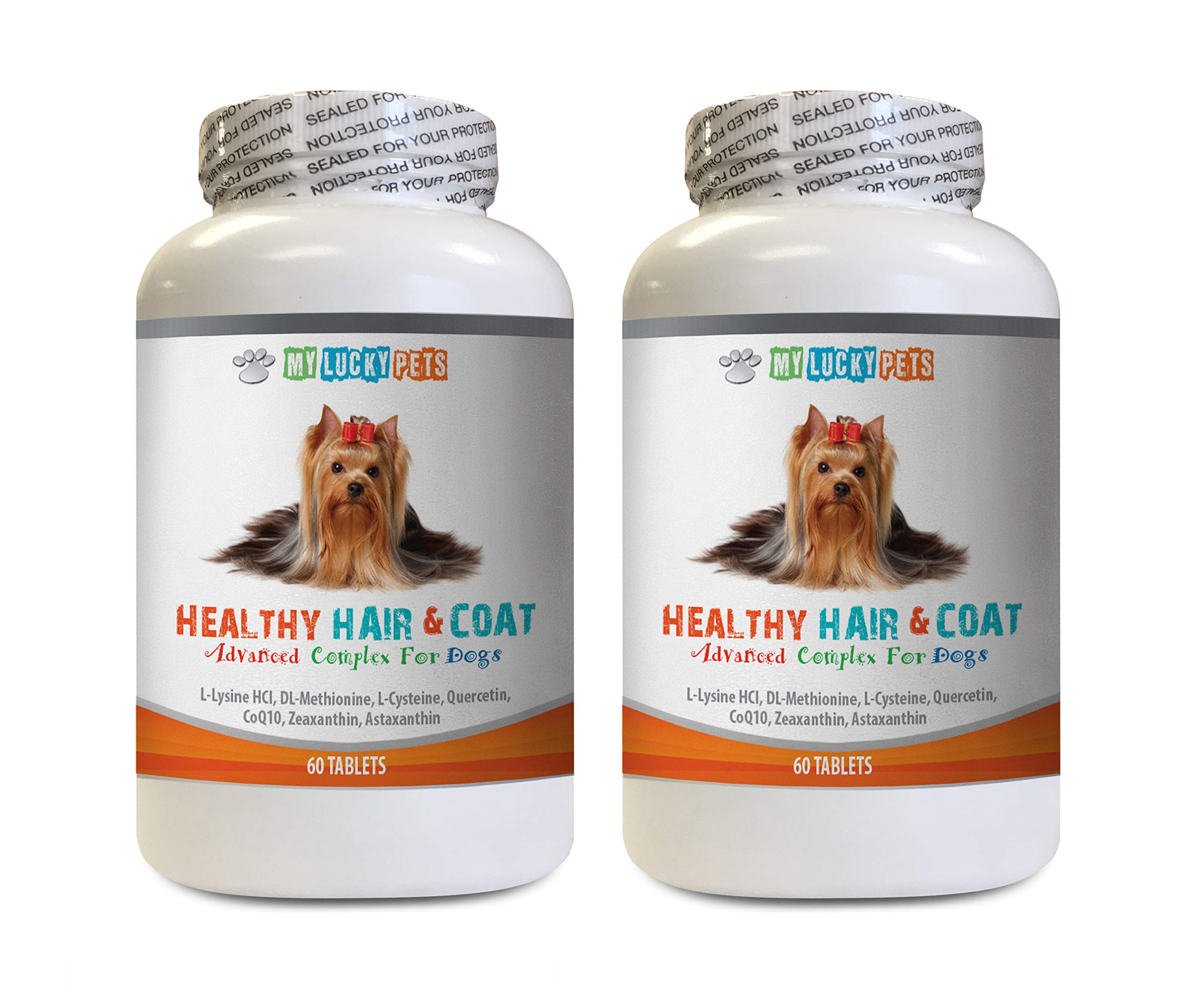 MY LUCKY PETS LLC Dog Skin hot spot - Dog Healthy Hair and Coat - Shinny Coat - Skin Health - Immune Support - Nail Health - Allergy Immune Supplement for Dogs - 120 Treats (2 Bottles)