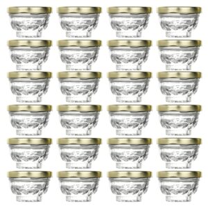 caviar line small mini glass jars with tin lids - 24 pack x 1.75 oz – all purpose empty storage jars