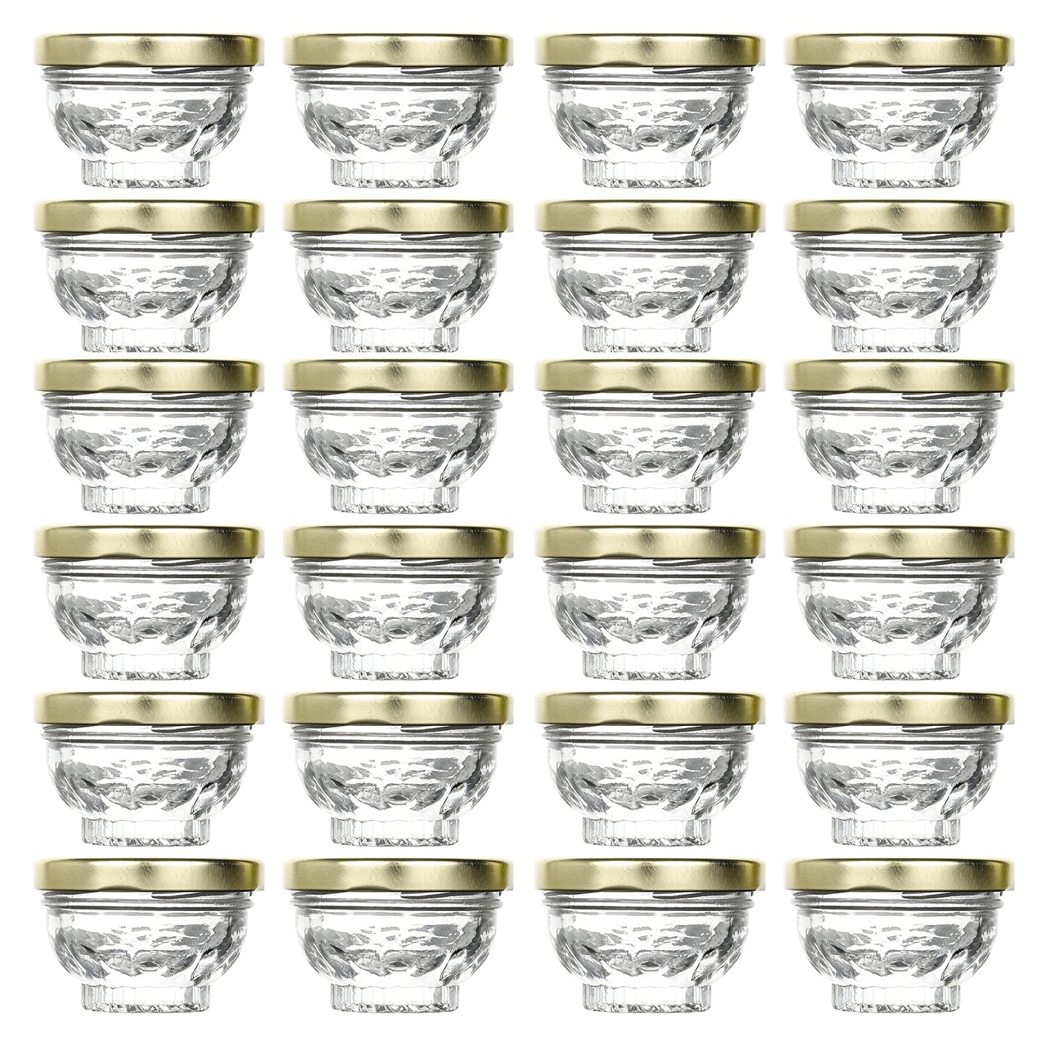 Caviar Line Small Mini Glass Jars With Tin Lids - 24 pack x 1.75 oz – All Purpose Empty Storage Jars