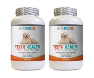 dog gummy vitamins - advanced teeth health for dogs - fights bad breath - best looking gums and teeth - dog vitamin b12 - 120 tablets (2 bottles)