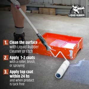 Liquid Rubber Multi-Purpose Primer - Use on Concrete and Wood, Water-Based Non-Toxic and Fast Drying, Easy to Apply, 1 Gallon