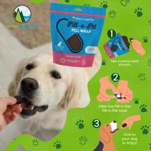 Green Coast Pet Pill-a-Pet Pill Wrap for Dogs Bacon Flavor | Made in USA | Probiotics | 60 Wraps