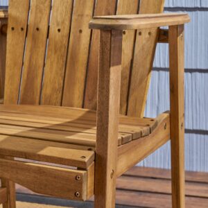 GDFStudio Outdoor Weather Resistant Acacia Wood Adirondack Dining Chairs (Set of 2), Natural Finish