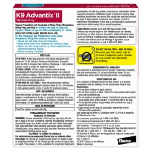 K9 Advantix II Medium Dog Vet-Recommended Flea, Tick & Mosquito Treatment & Prevention | Dogs 11-20 lbs. | 1-Mo Supply