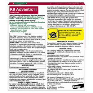 K9 Advantix II Small Dog Vet-Recommended Flea, Tick & Mosquito Treatment & Prevention | Dogs 4-10 lbs. | 1-Mo Supply