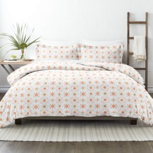 linen market twin duvet cover (coral) - experience hotel-like comfort with unparalleled softness, exquisite prints & solid colors for a dreamy bedroom – duvet cover twin set with 1 pillow sham