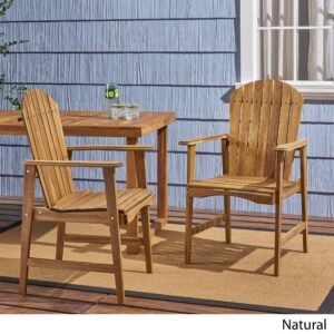 GDFStudio Outdoor Weather Resistant Acacia Wood Adirondack Dining Chairs (Set of 2), Natural Finish