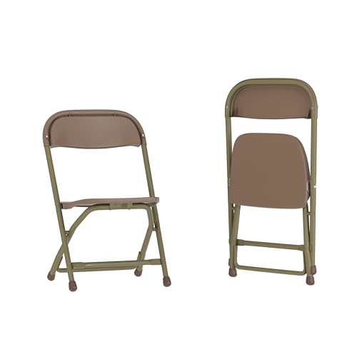 Flash Furniture 2 Pk. Kids Brown Plastic Folding Chair