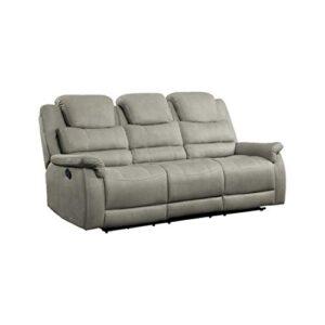 homelegance 84" double reclining sofa (manual), gray