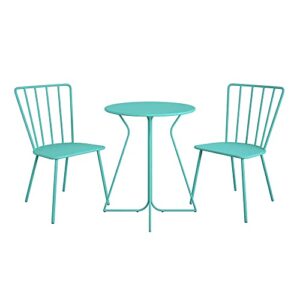 novogratz poolside gossip collection, heidi outdoor/indoor 3 piece bistro set, turquoise