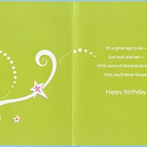 Designer Greetings Holographic Foil Lettering on Green Age 25 / 25th Birthday Card