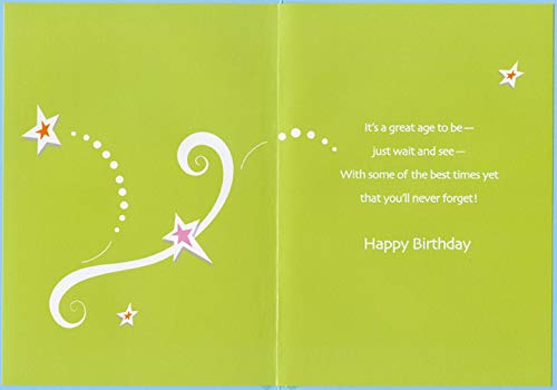 Designer Greetings Holographic Foil Lettering on Green Age 25 / 25th Birthday Card