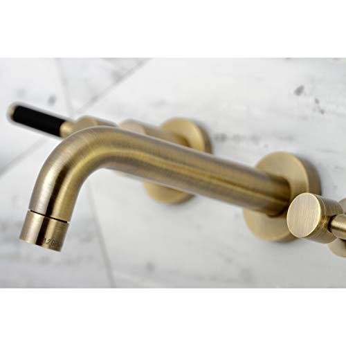 Kingston Brass KS8123DKL Concord 2-Handle Wall Mount Bathroom Faucet, Antique Brass