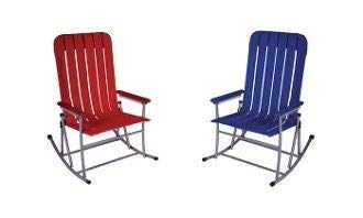 EEZ RV Products Premium Patio/Outdoor Folding Rocking Chair - Blue