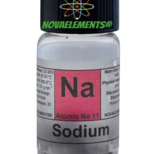 Sodium Metal Element 11 Sample, 99.8% Pure 1 Gram Under Mineral Oil Inside a Labeled Glass Vial…