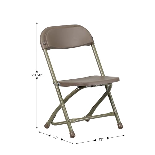 Flash Furniture 2 Pk. Kids Brown Plastic Folding Chair