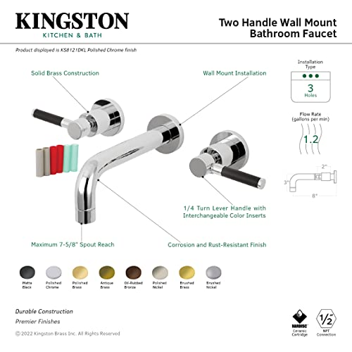 Kingston Brass KS8123DKL Concord 2-Handle Wall Mount Bathroom Faucet, Antique Brass