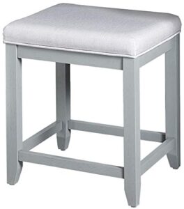 crosley furniture vista makeup vanity chair with upholstered seat, vintage gray