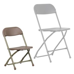 Flash Furniture 2 Pk. Kids Brown Plastic Folding Chair