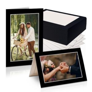 iframe self-standing greeting card with insert picture frame | genuine matboard cards and envelopes | hold 4 x 6 inch photo | customizable for holiday, thank you cards and graduation card (pack of 15)