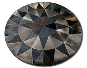 cowhide modern round rug circle natural area patchwork rug 4ft x 4ft round rug circular floor mat