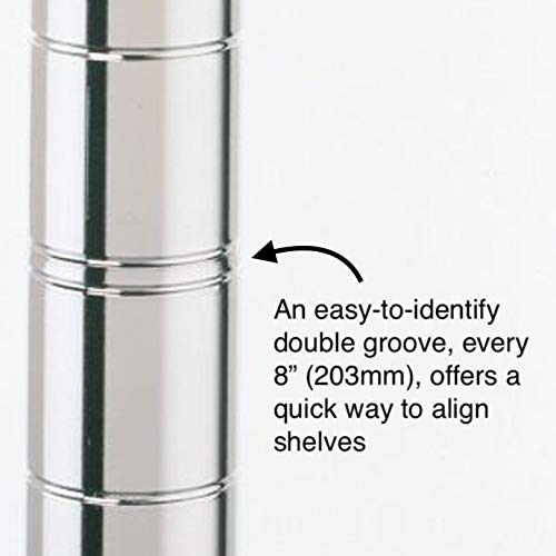 Metro Super Erecta SiteSelect Mobile Shelving Post, Chrome, 7.5" Height (Pack of 4)