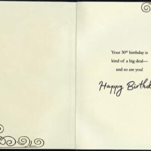 Designer Greetings Tip on 30 with Gold Foil Swirls on Black Hand Decorated Keepsake Age 30 / 30th Birthday Card