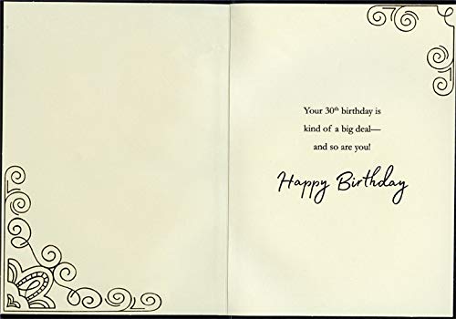 Designer Greetings Tip on 30 with Gold Foil Swirls on Black Hand Decorated Keepsake Age 30 / 30th Birthday Card