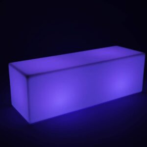 Displays2go Backlit Benches with Color Changing Lights – White (FDLED47BST)