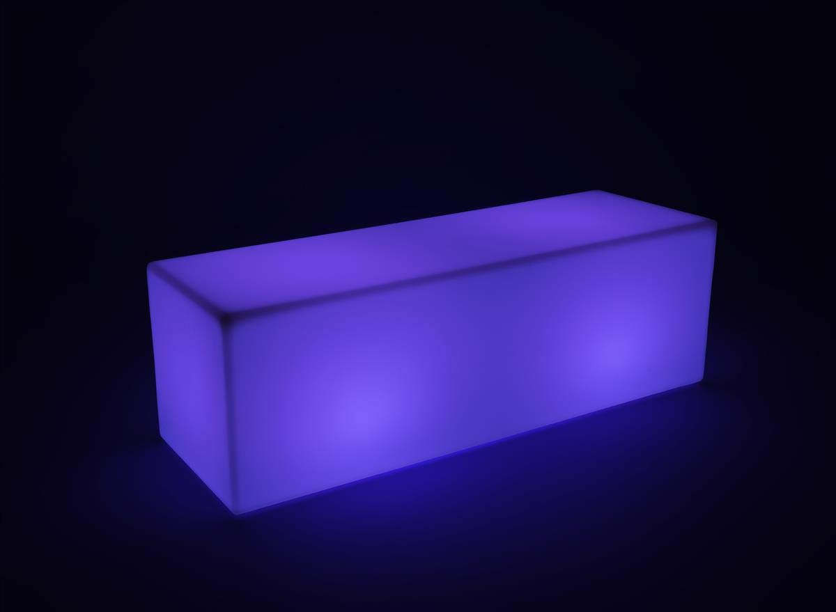 Displays2go Backlit Benches with Color Changing Lights – White (FDLED47BST)