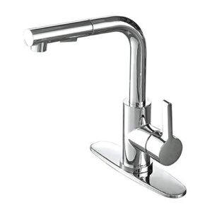 kingston brass ls2711ctl continental pull-out sprayer kitchen faucet, polished chrome