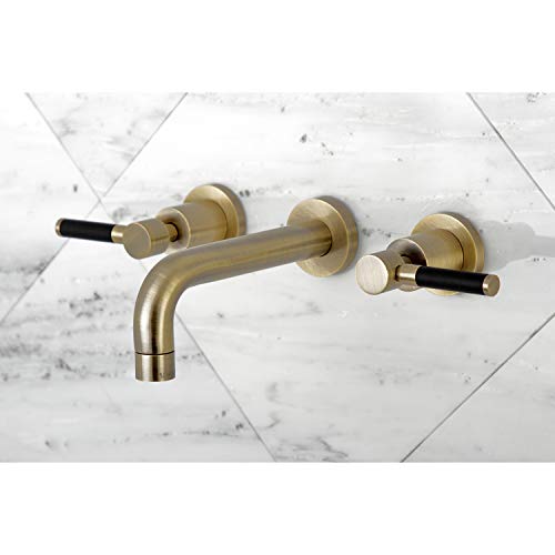 Kingston Brass KS8123DKL Concord 2-Handle Wall Mount Bathroom Faucet, Antique Brass