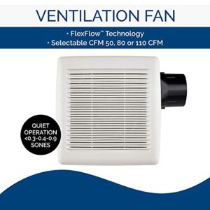 Broan-NuTone AE50110DC Flex DC Series ENERGY STAR Certified Bathroom Ventilation Fan, Medium, White