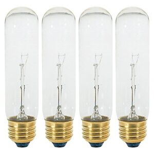 kor t10/120v -tubular - 120v - medium (e26) base - incandescent light bulb (clear, 25 watt-4 pack)