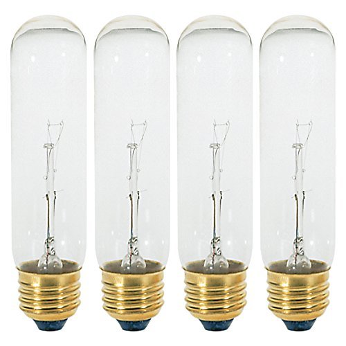 KOR T10/120V -Tubular - 120V - Medium (E26) Base - Incandescent Light Bulb (Clear, 25 WATT-4 Pack)