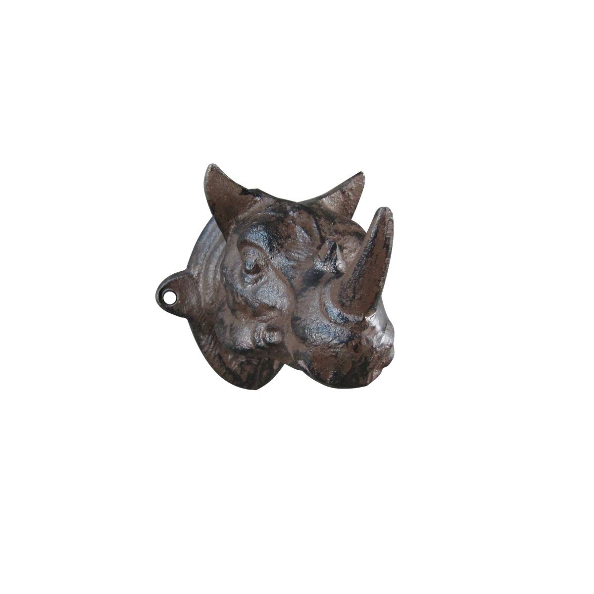 TG,LLC Treasure Gurus Metal Wall Mount Rhino Head Single Hook Keyring Coat Hat Holder