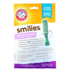 Arm & Hammer for Pets Smilies Dental Chews for Dogs | Dental Chews Fight Bad Dog Breath, Plaque & Tartar Without Brushing | Fresh Mint Flavor, 8 Pieces Dog Dental Treats, 4 Pack