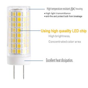 SYXKJ G8 Led Bulb, 75W Halogen Bulb Replacement,Dimmable 7W G8 Led Lamps, G8/GY8.6 Bi-pin Base Bulb, AC120V 720lm, Under Cabinet Counter Light, Kitchen Lighting and Puck Lights 4 Pack (Warm White) …