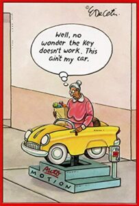 pictura ain't my car eric decetis funny/humorous feminine birthday card for her