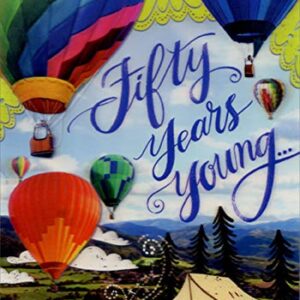 Designer Greetings 3D Hot Air Balloons Lenticular Motion Age 50 / 50th Birthday Card