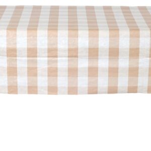 Havercamp Khaki and White Plaid Table Cover |1 Pack | 54" x 108" | Classic Plaid Collection | Great for Picnic, Barbecue, Cookout, Lumberjack Theme, Playground