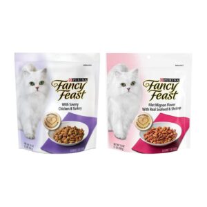 fancy feast purina gourmet cat food flavor variety bundle (filet mignon + chicken turkey)