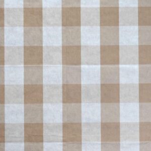 Havercamp Khaki and White Plaid Table Cover |1 Pack | 54" x 108" | Classic Plaid Collection | Great for Picnic, Barbecue, Cookout, Lumberjack Theme, Playground