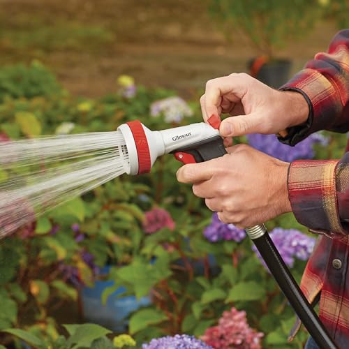 Gilmour Pro Heavy Duty Garden Hose Nozzle with 5 Adjustable Spray Patterns, Water Hose Nozzle for Watering Garden or Lawn, Silver