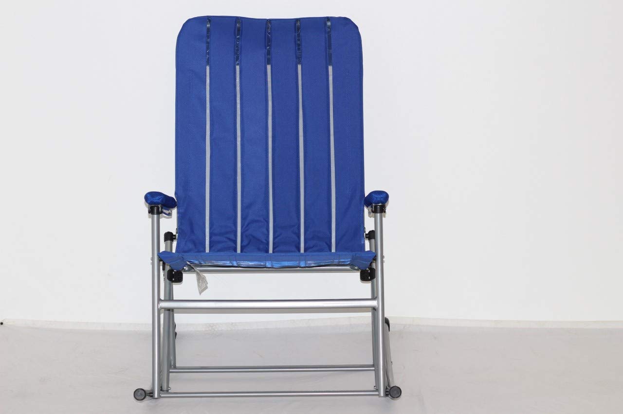 EEZ RV Products Premium Patio/Outdoor Folding Rocking Chair - Blue